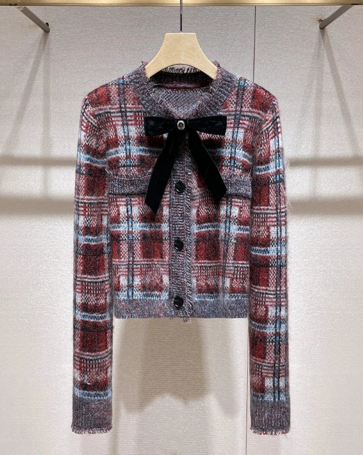 Red Plaid Cardigan 00020 – Malibuwood